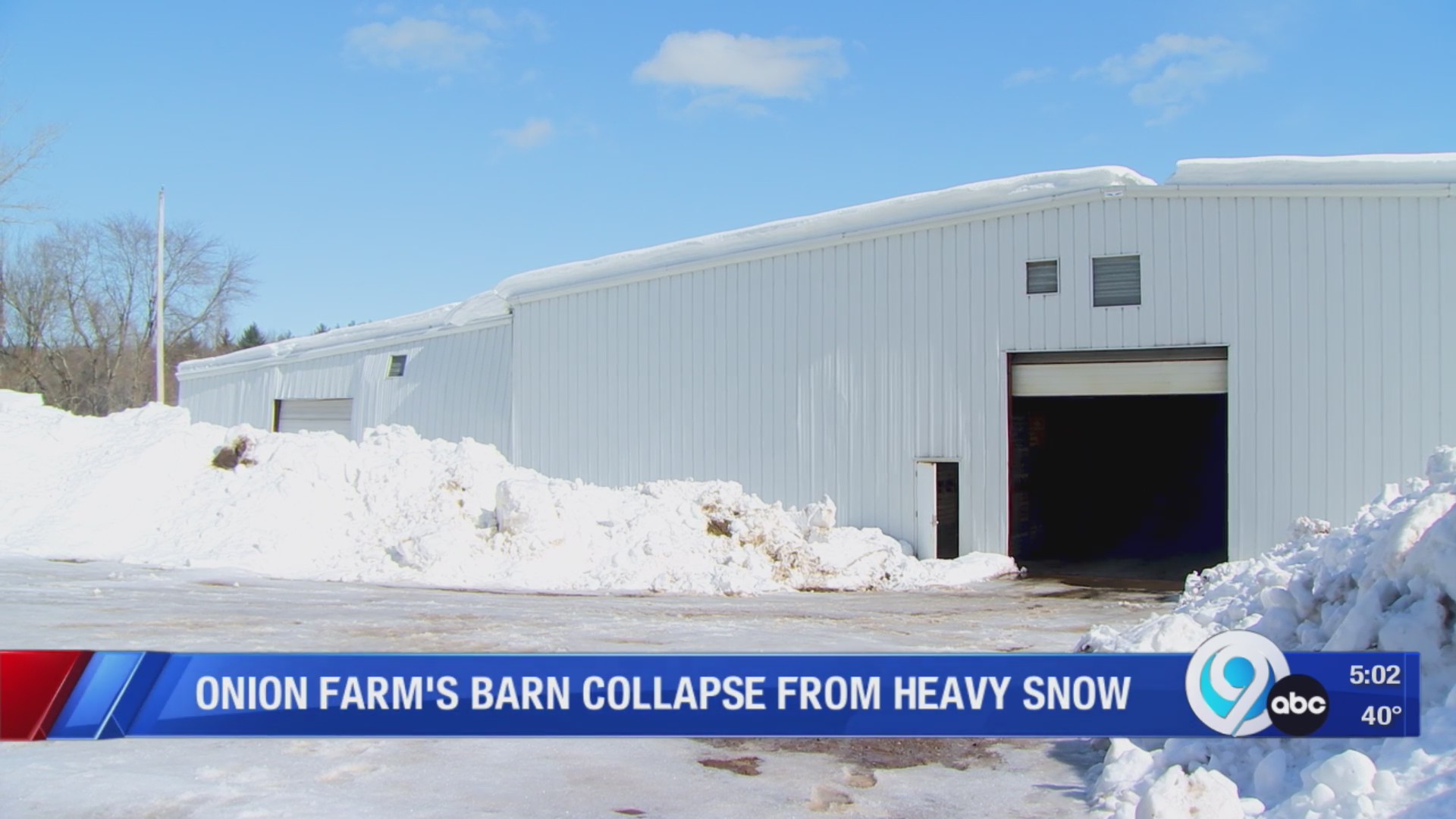 Fulton onion farm collapses from heavy snow