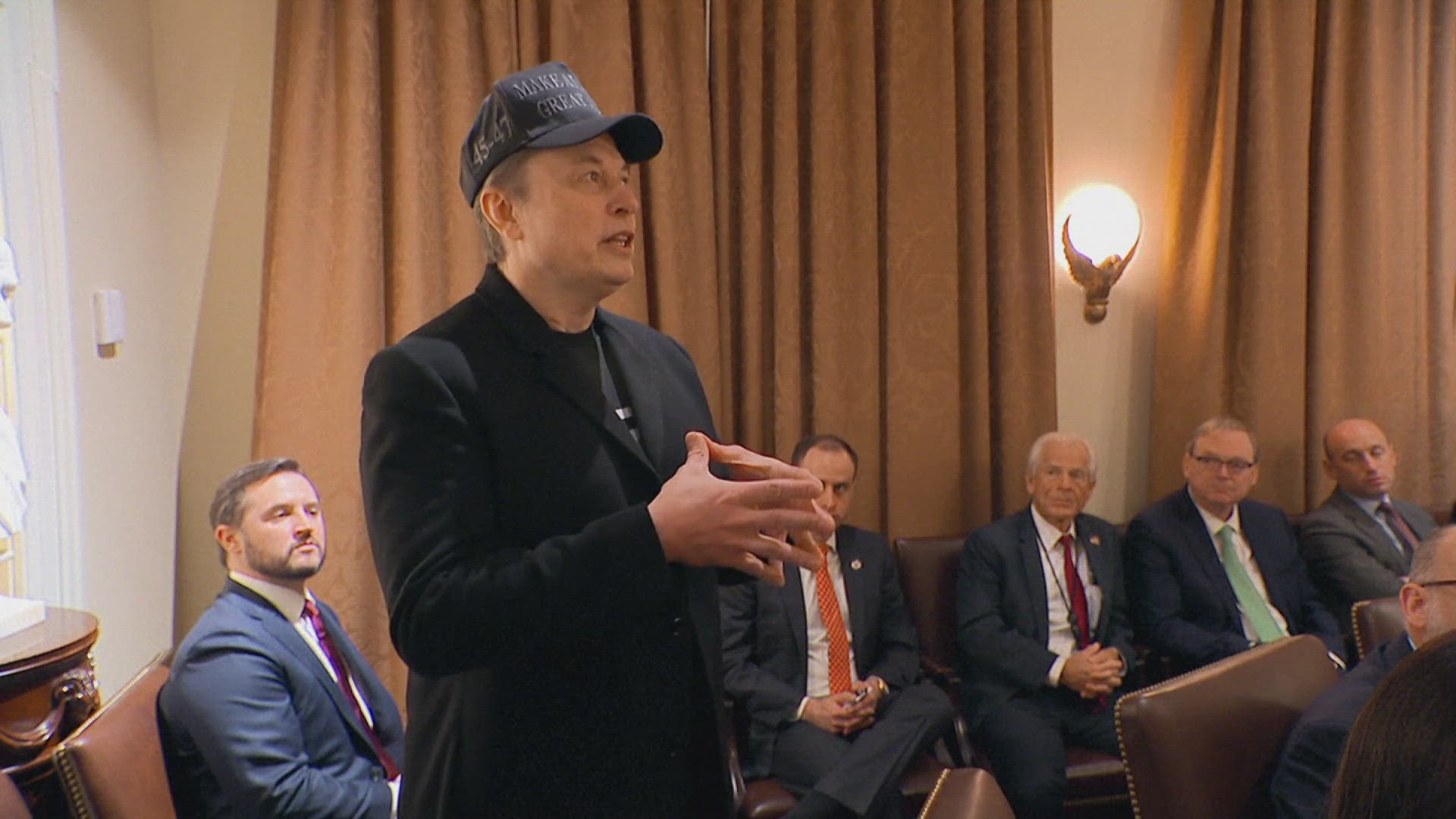 Elon Musk fields questions about DOGE at President's first cabinet meeting