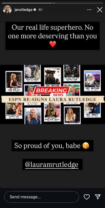 Laura Rutledge’s Husband Reacts to ESPN’s Decision on Her Future