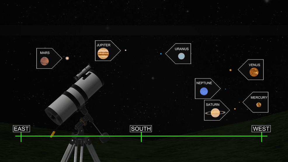 Rare planetary parade takes shape Friday evening