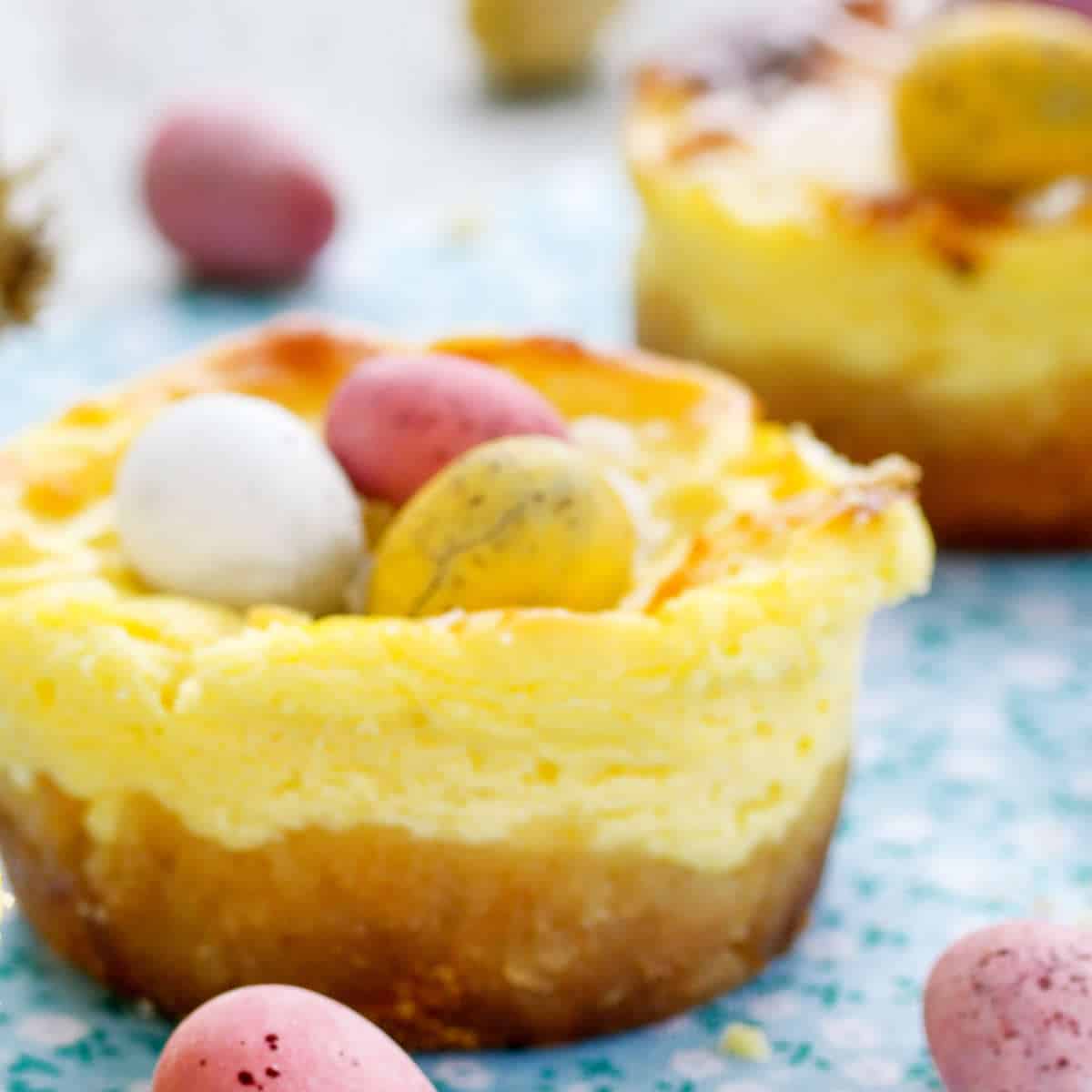 Festive mini Easter cheesecakes