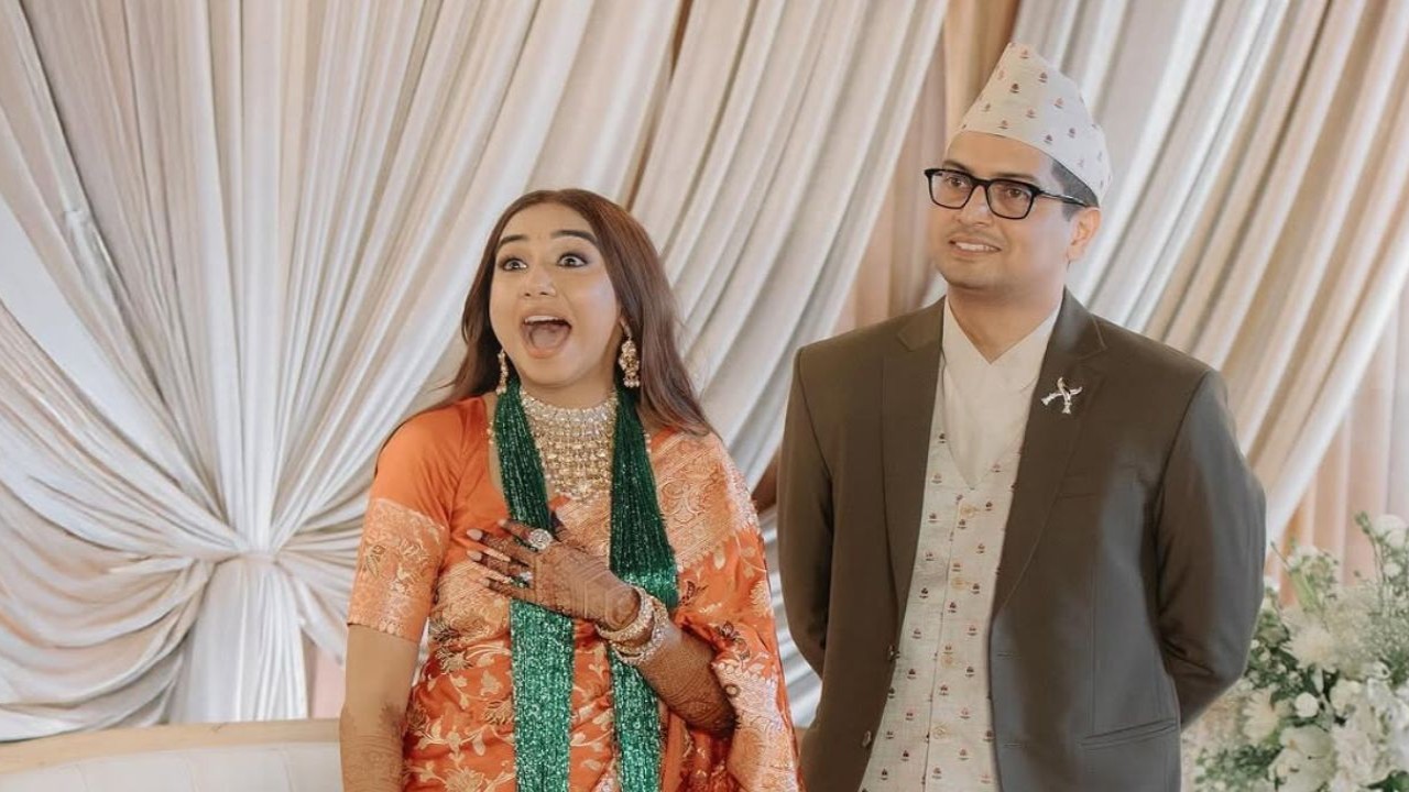 Mismatched fame Prajakta Koli dazzles as Nepali bride at reception ...