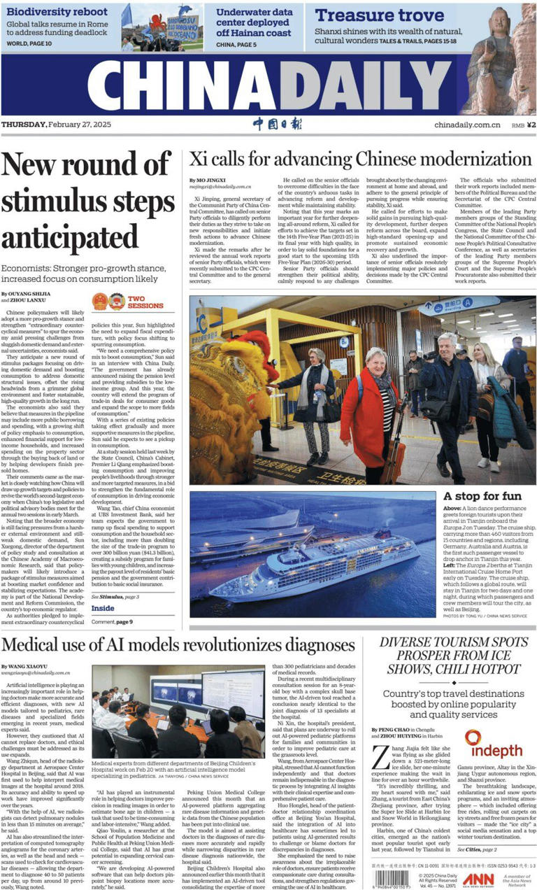 Newspaper headlines from around the world – Thursday, 27 February 2025
