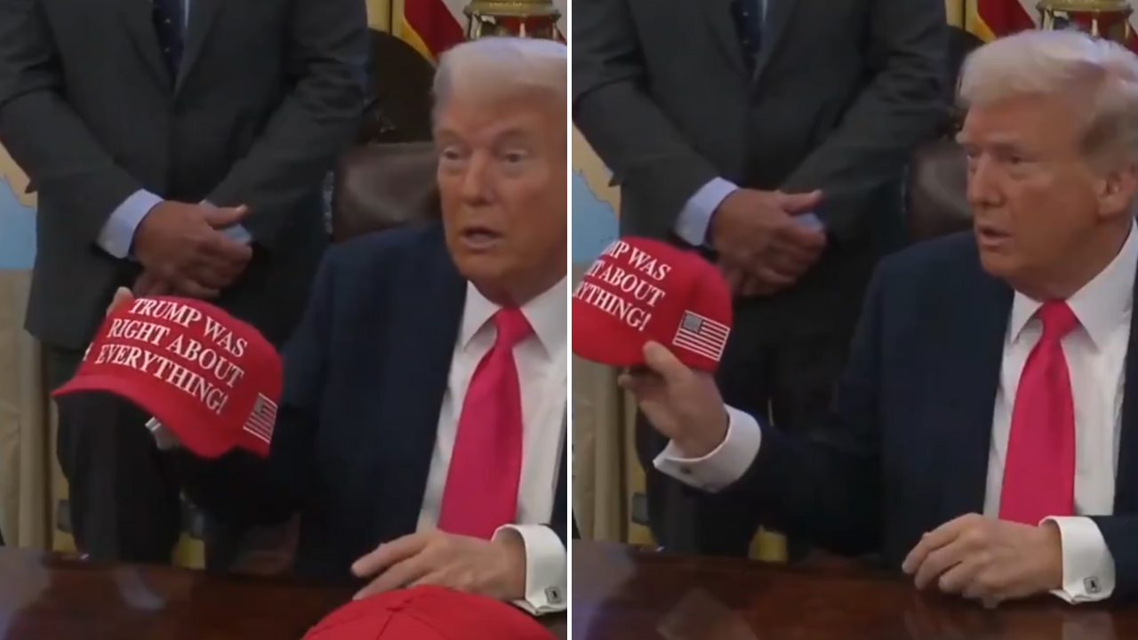 Watch: Donald Trump hands out ‘Trump was right about everything’ caps ...