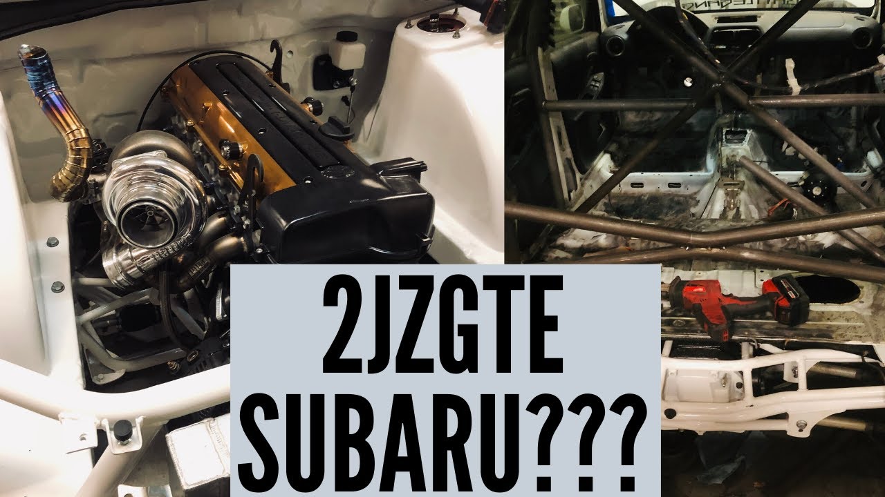 Custom Rear Strut Towers & Roll Cage on 2JZ POWERED SUBARU WRX