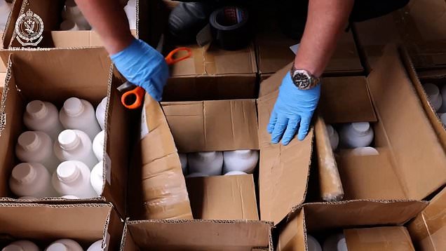 Police discover 500 boxes filled with vile substance