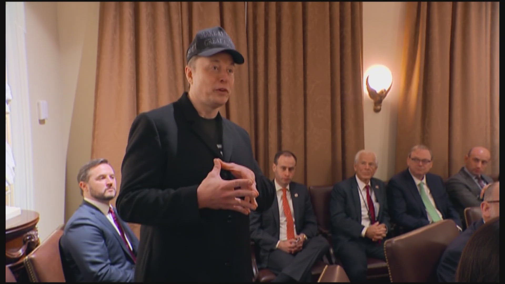 Trump holds first cabinet meeting, Elon Musk explains 'pulse check ...
