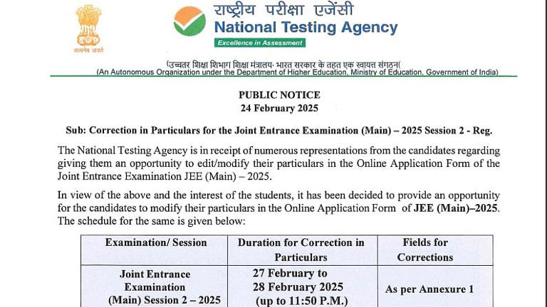 JEE Mains 2025 Session 2: Application Form Correction Window Opens ...