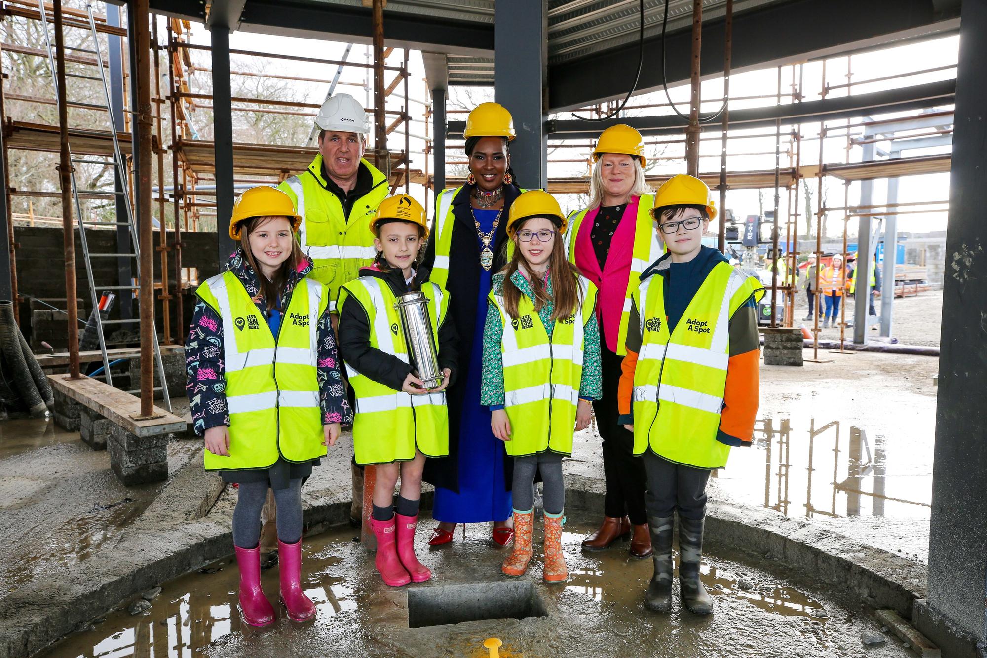 Bready pupils place time capsule in Derry's new geodesic Acorn Farm dome