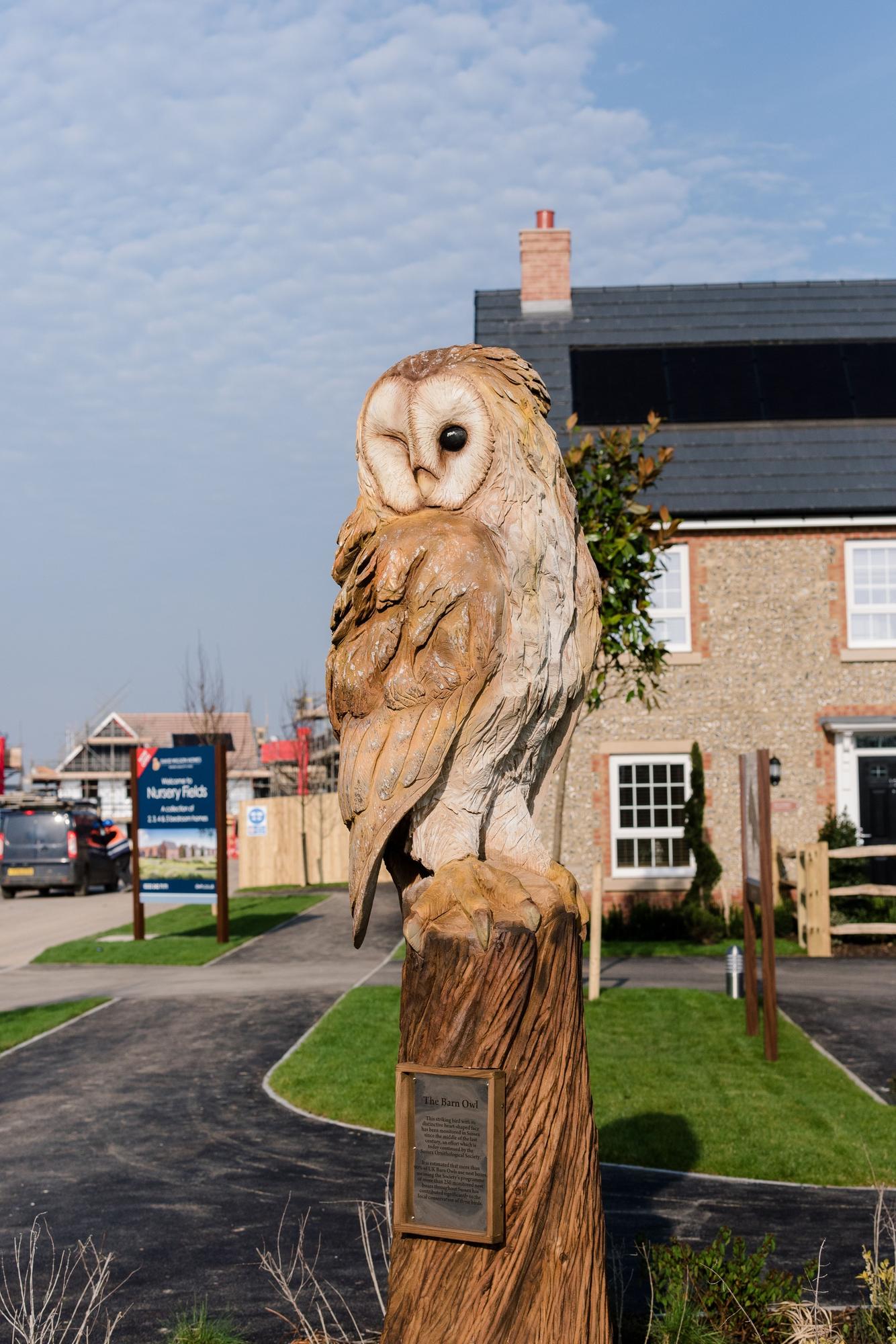 Councillors unveil local artist’s owl statue in North Bersted
