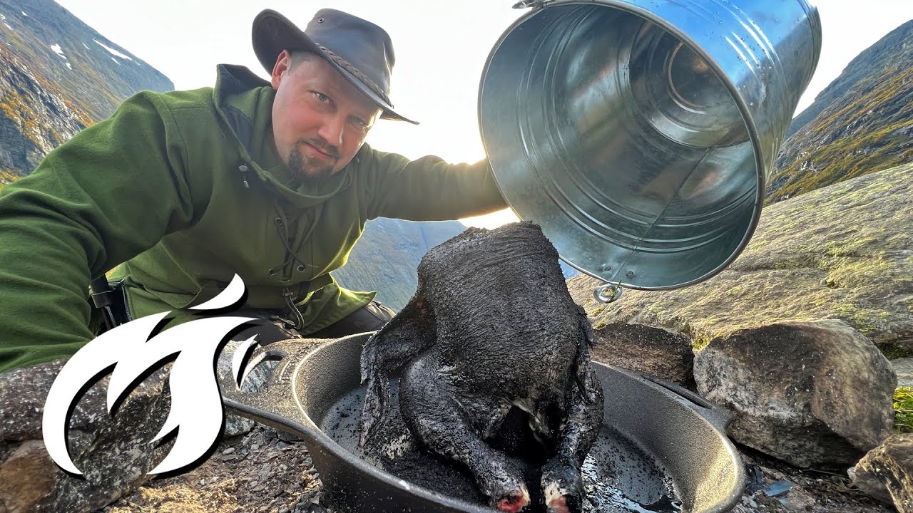 Black Chicken Cooked Under a Bucket ASMR 🔥