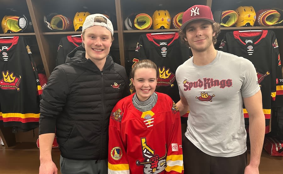 Idaho Falls Spud Kings Capt. Liam Donovan and Goalie Charlie Durkin ...