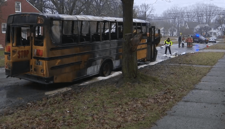 Students escape school bus fire in Cleveland Heights