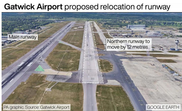 Gatwick Airport second runway map as government presses for go-ahead Gatwick Airport second runway map as government presses for go-ahead