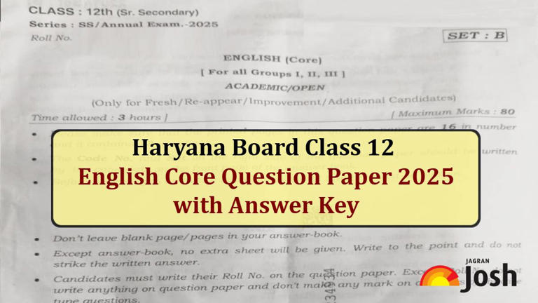 HBSE Class 12 English Question Paper 2025 with Answer Key and Exam Analysis