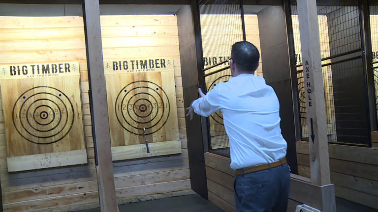 Big Timber Axe Throwing holds grand opening for new downtown location