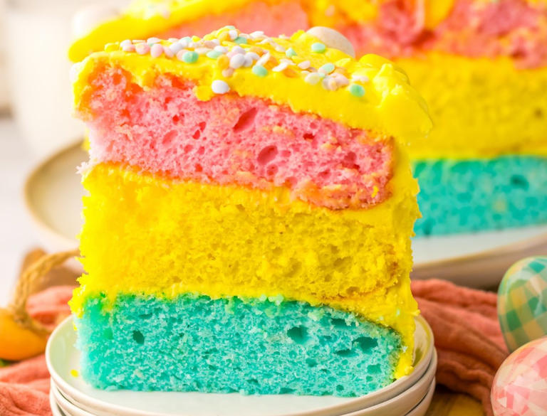 Three Layer Easter Cake with Lemon