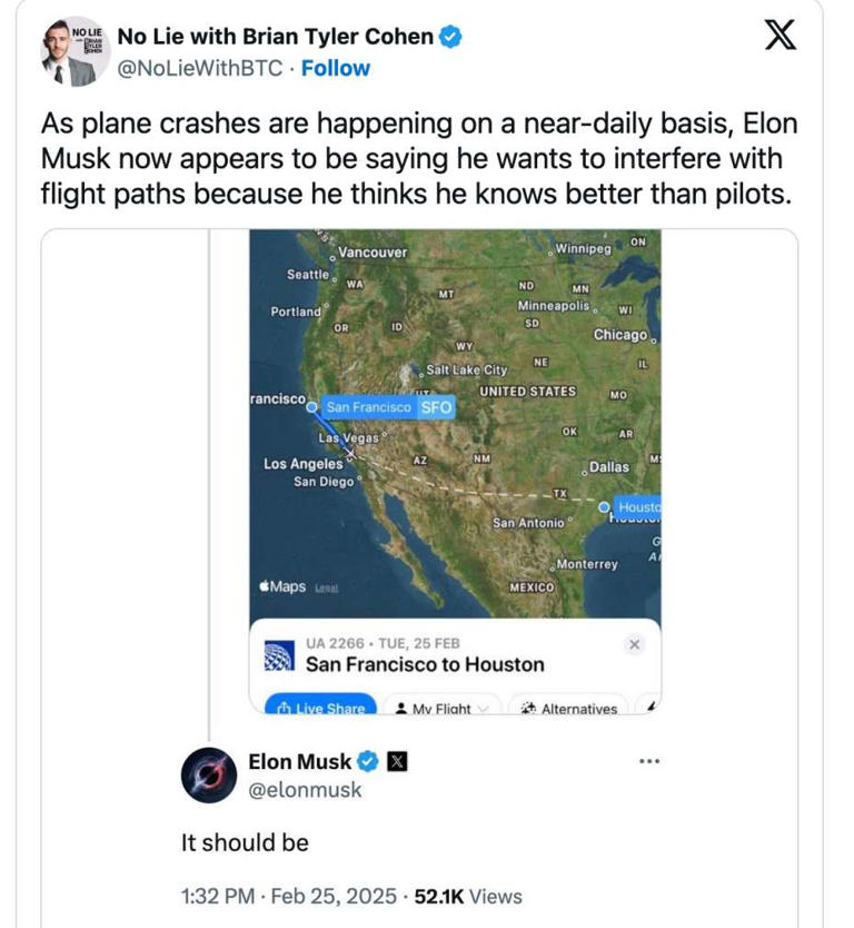 Elon Musk discovers exciting new way to crash planes by flying in ...