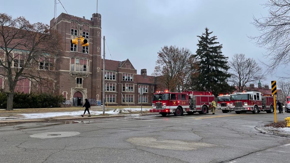 Crews respond to fire at old Flint Central High School