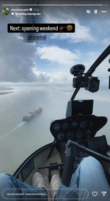 De benen sparen voor de Omloop: Wout van Aert vliegt met helikopter huiswaarts vanuit Utrecht