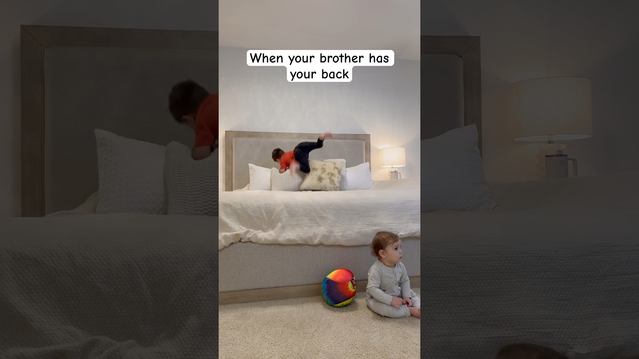 Young brothers follow a secret code while playing funny games