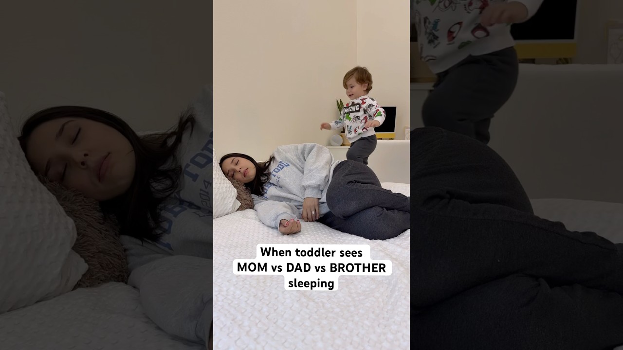 Toddler Watches Mom, Dad, and Brother Sleep—Priceless
