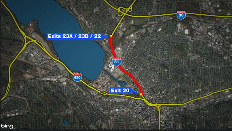 Lane closures planned for I-81 south in Syracuse