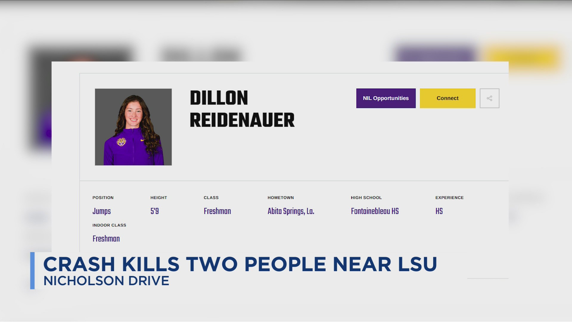 LSU pole vaulter one of two killed in crash in Baton Rouge