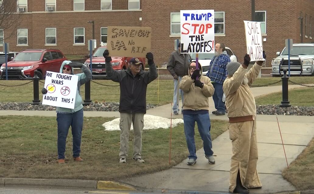 Protest held outside Saginaw VA amid federal cuts