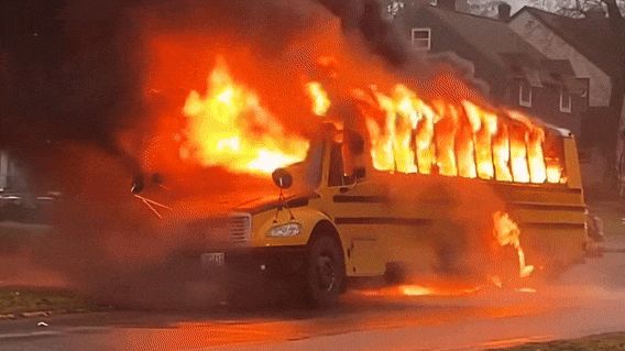 Bus Driver Swiftly Evacuates 15 Children From Flaming School Bus