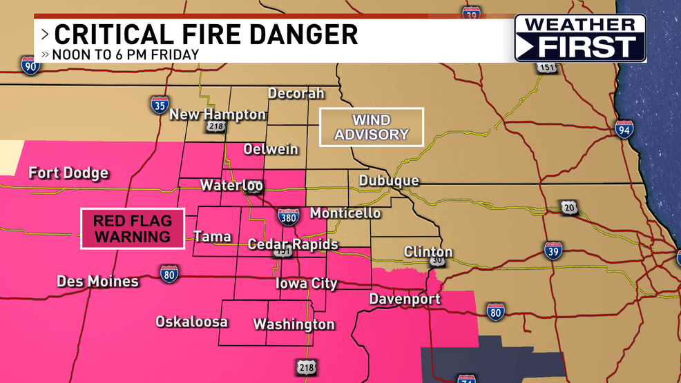 Critical fire danger Friday, cooler for the weekend