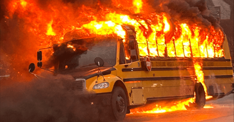 Students escape school bus fire in Ohio