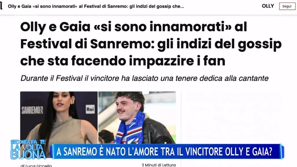 A Sanremo è nato l'amore tra il vincitore Olly e Gaia? - La Volta Buona ...