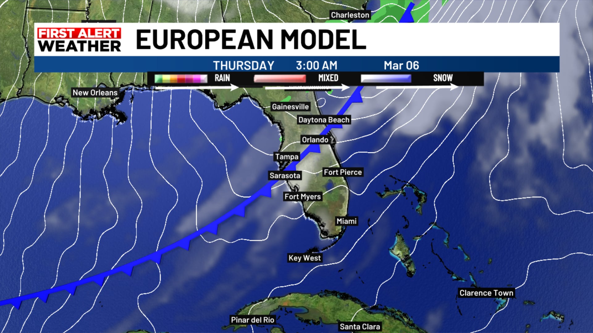 Weak cold front moves in early Friday