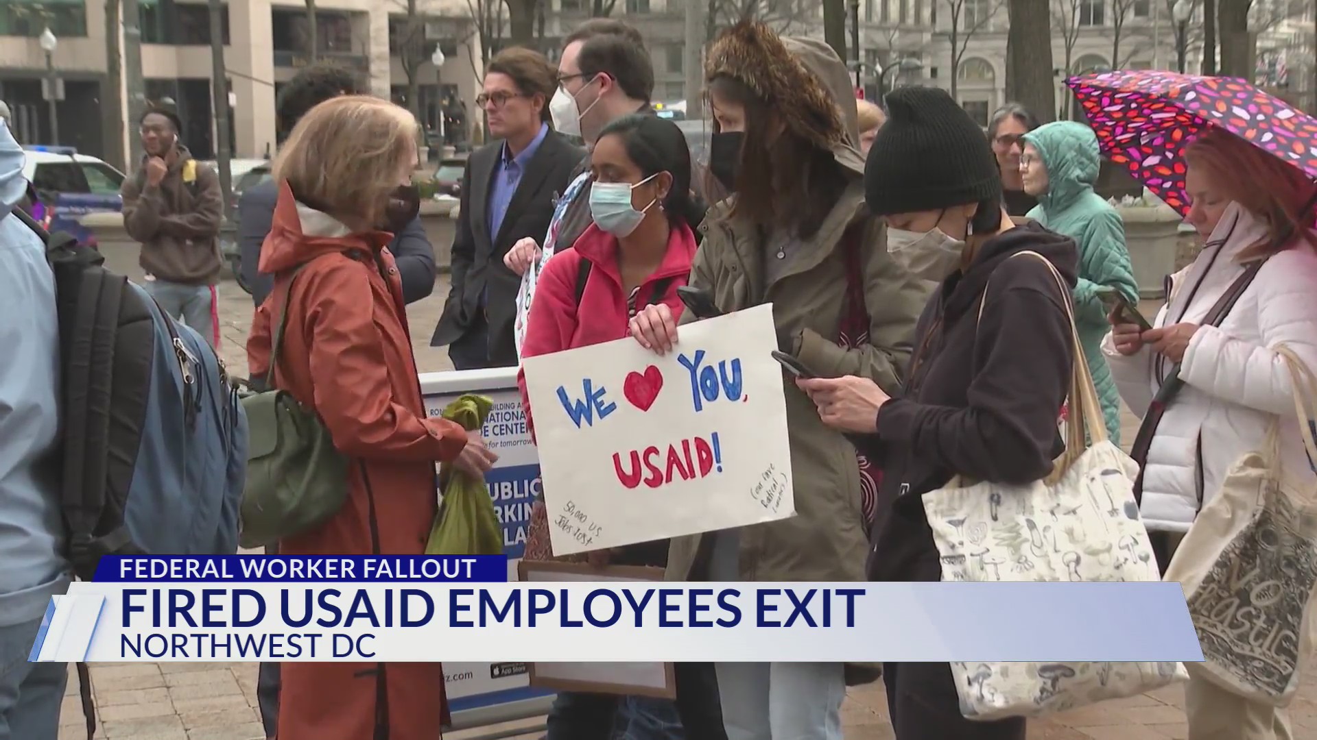 Fired USAID employees exit