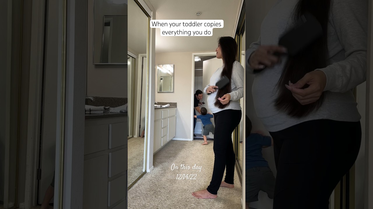 Toddler Copying Everything Mom and Dad Do Is Hilarious