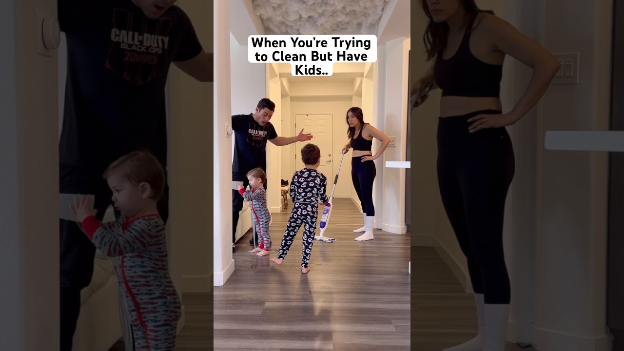 Watch what happens when mom tries to clean around toddlers