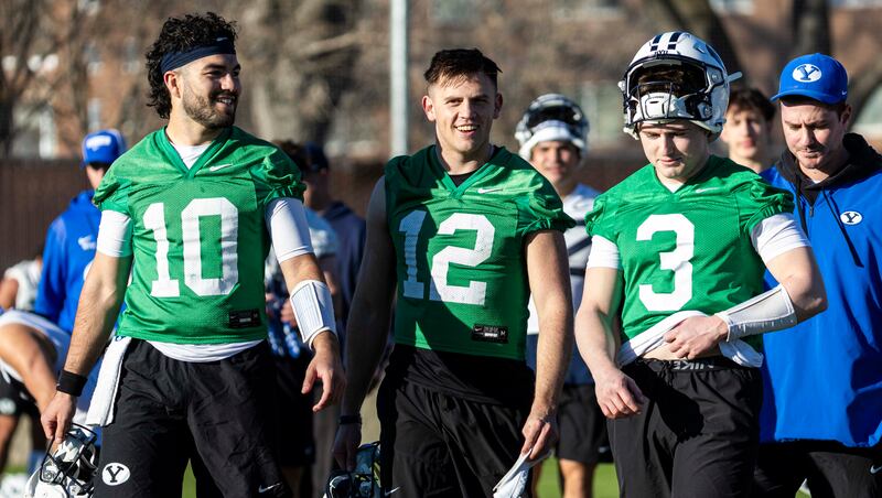 What stood out as BYU opened spring football camp Thursday in Provo?