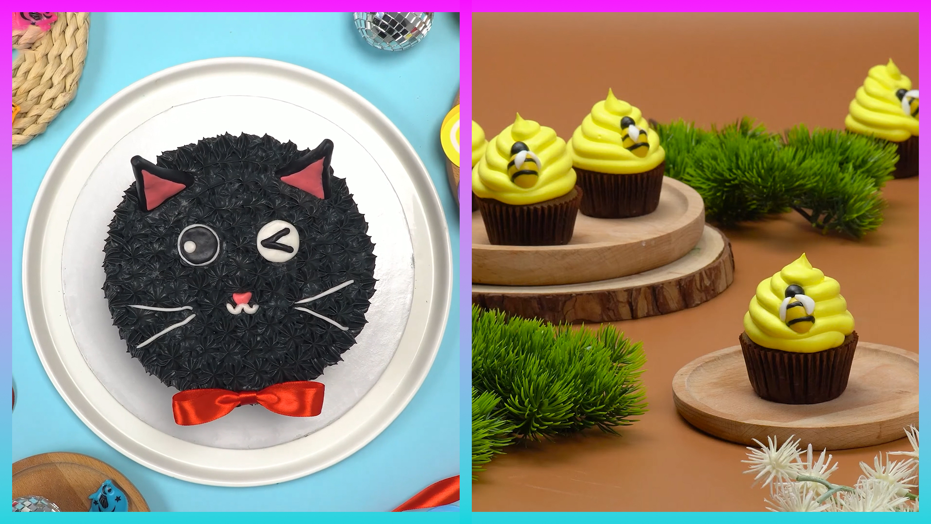 Black Cat Cake & Cute Bee Cake 🐱🐝🎂 | Fun & Creative Cake Designs ...