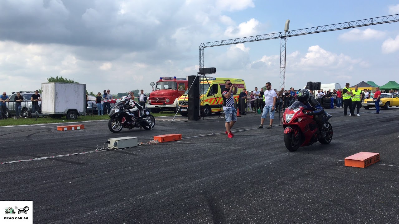 Suzuki Hayabusa vs Hayabusa – 1/4 Mile Drag Race & Acceleratie