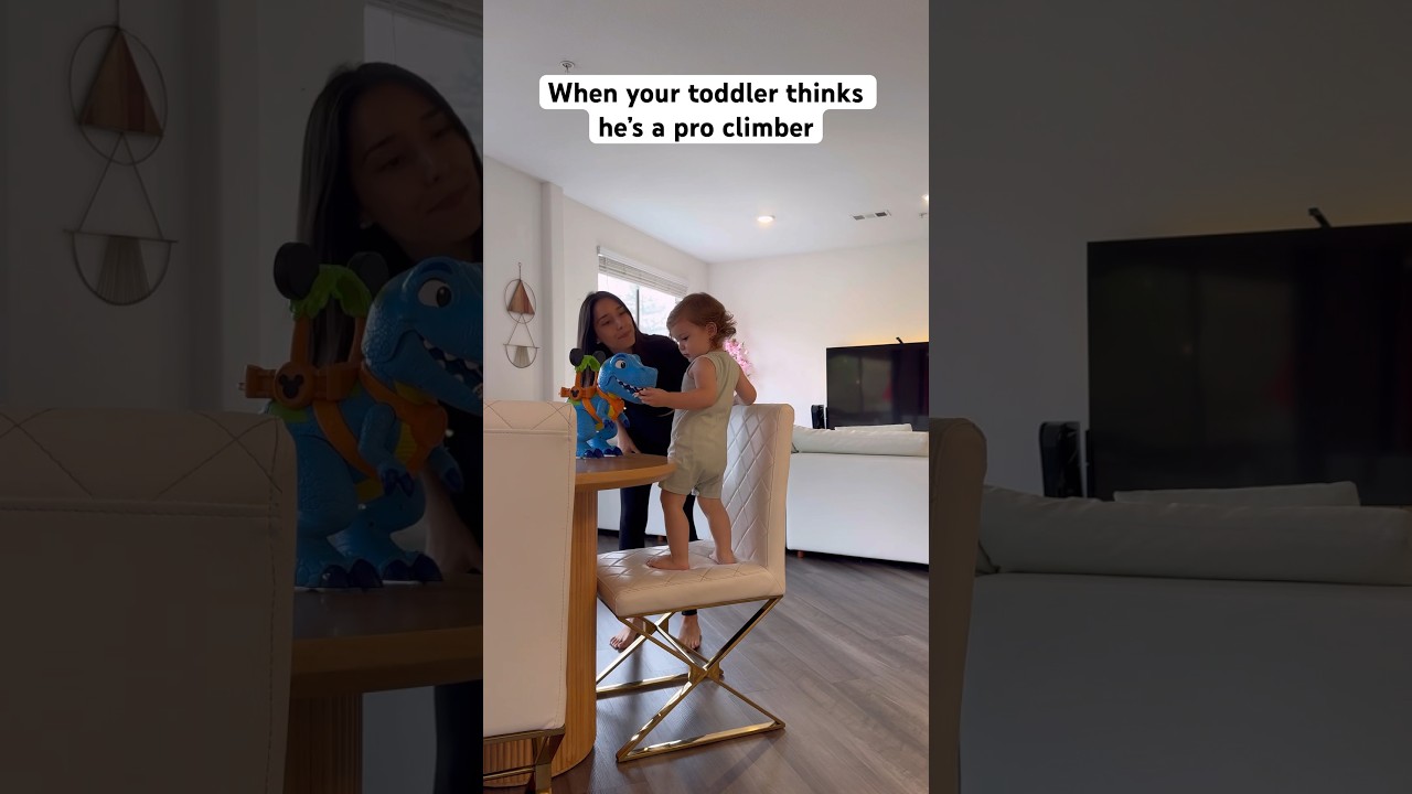 See what happens when a toddler thinks he's a pro climber