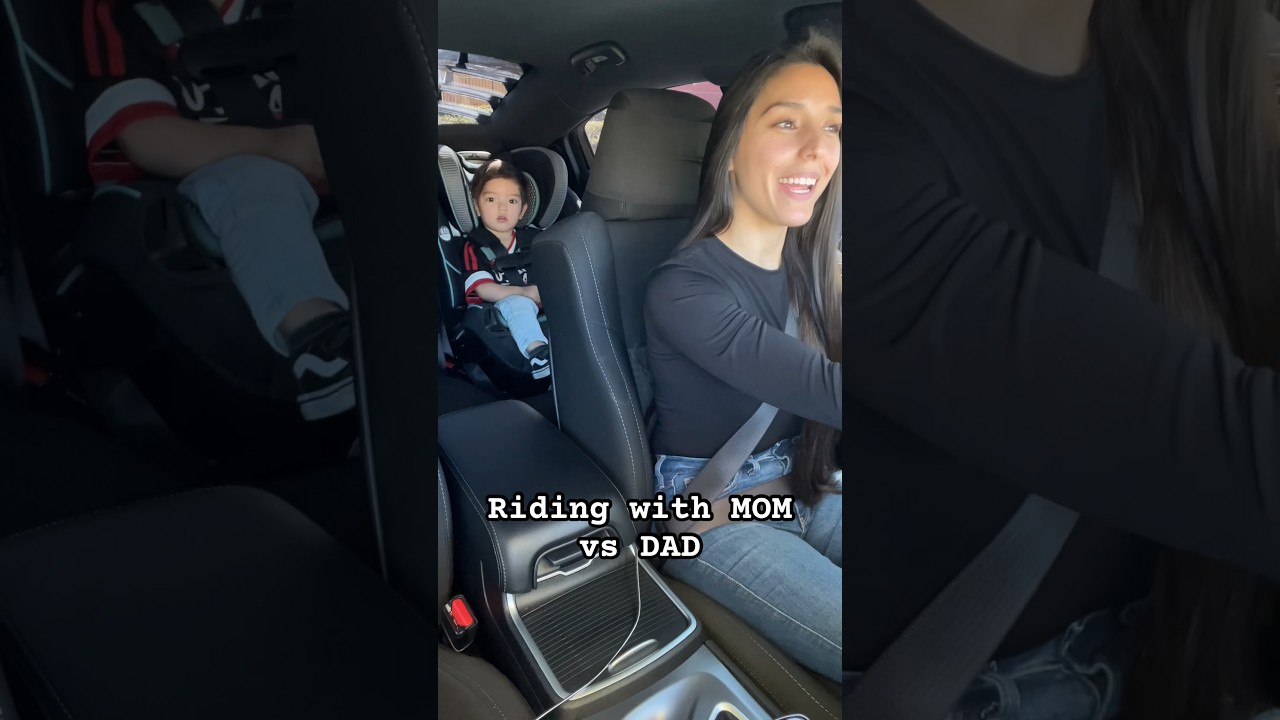 Kids experience riding in a car with mom versus dad