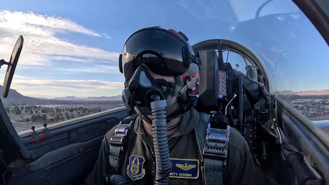 Cockpit footage captures US T-38 Talon fighter jet in action