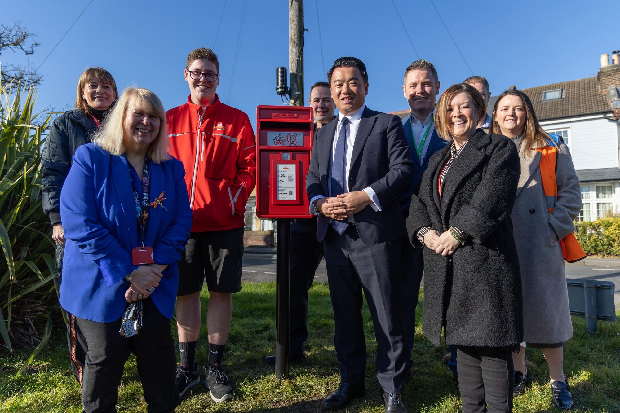 Havant MP Alan Mak unveils new Stoke post box on Hayling Island after ...