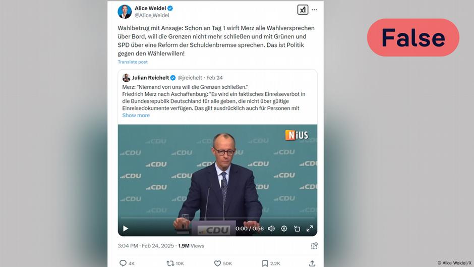 Fact check: No, Friedrich Merz did not promise to close the border ...