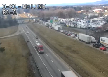 Traffic backed up for miles following I-81 crash