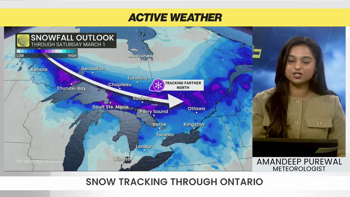 Snowfall warnings across Ontario: heavy snow to end February