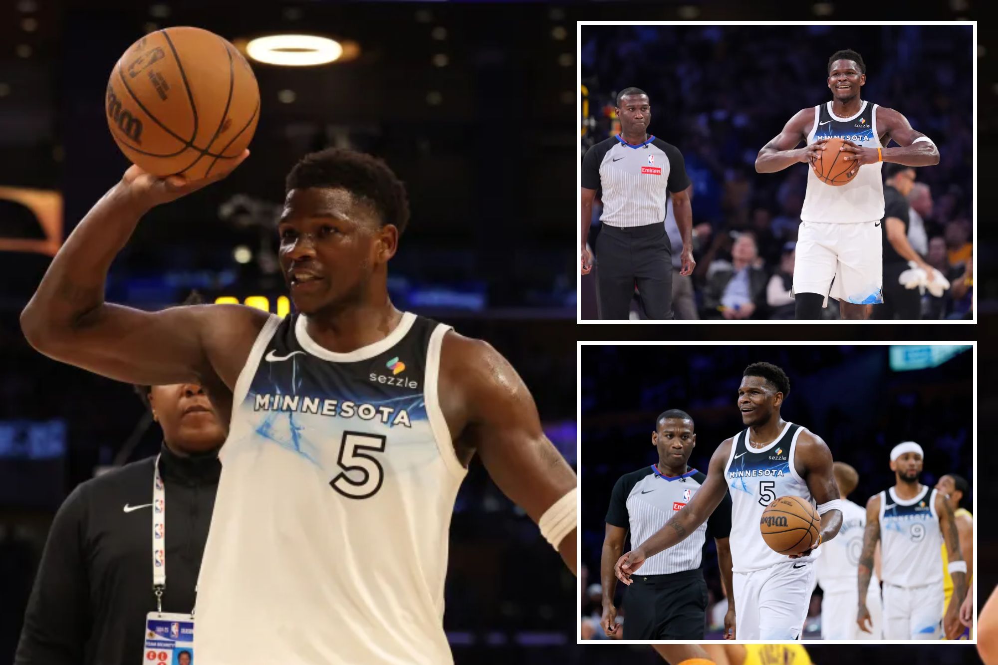 Anthony Edwards hurls ball into stands after being ejected in loss to ...