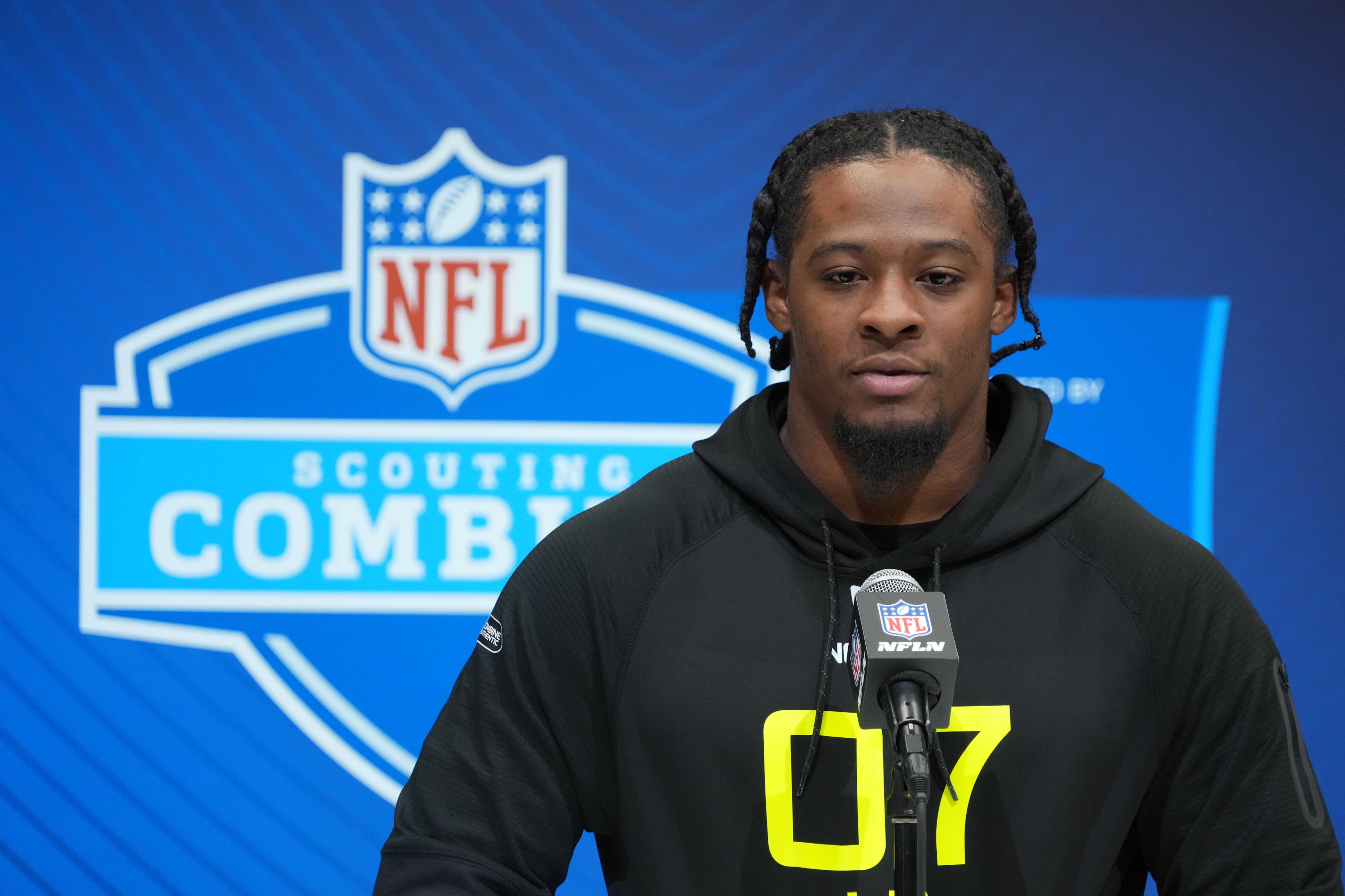 UNC star linebacker Power Echols speaks at 2025 NFL Combine