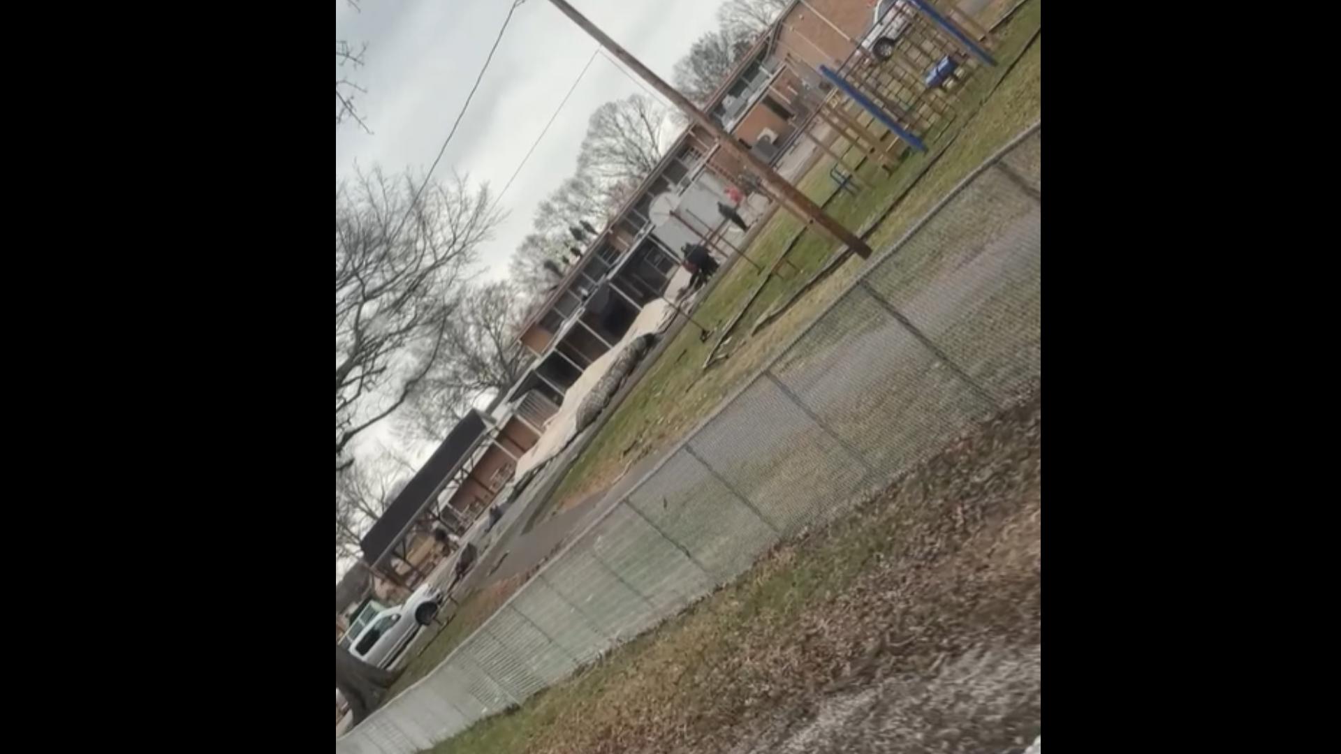 Storm Damage, R.E. Thompson Intermediate School, Tuscumbia